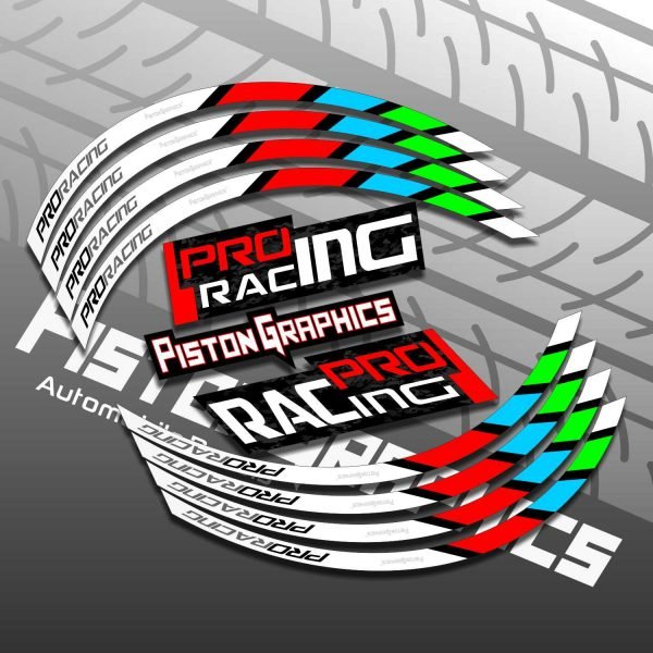 Piston Graphics Automobile Stickers - Scooty Rim Stickers Kit